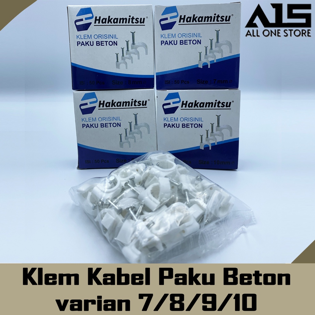 Jual Klem Kabel Listrik Plastik Tebal Paku Beton ( 1dus @50 pcs ...
