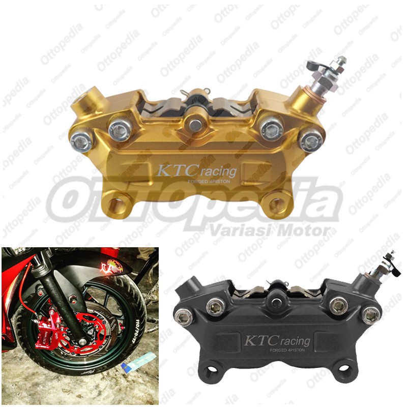 Jual Kaliper Kepala Babi Rem Cakram 4 Piston KTC Radial Universal Abu Gold | Shopee Indonesia