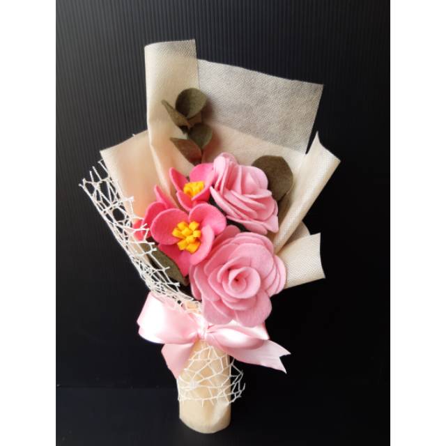 Jual Buket Bunga Kain Flanel Size S Korean Jaring Indonesia|Shopee ...