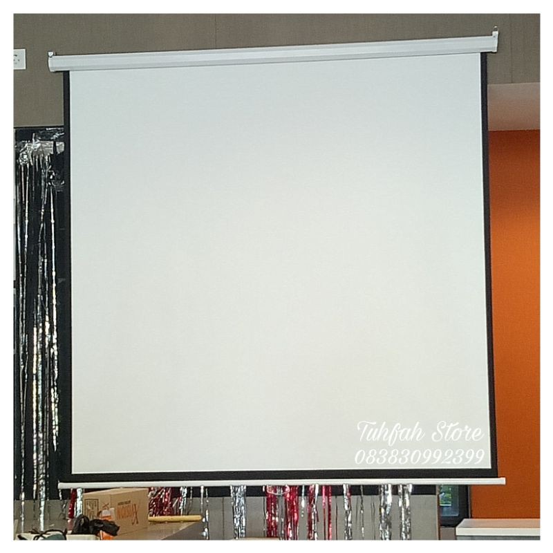 Jual Layar Proyektor 84 Inch (213x213cm) Wall Manual Gantung Screen ...
