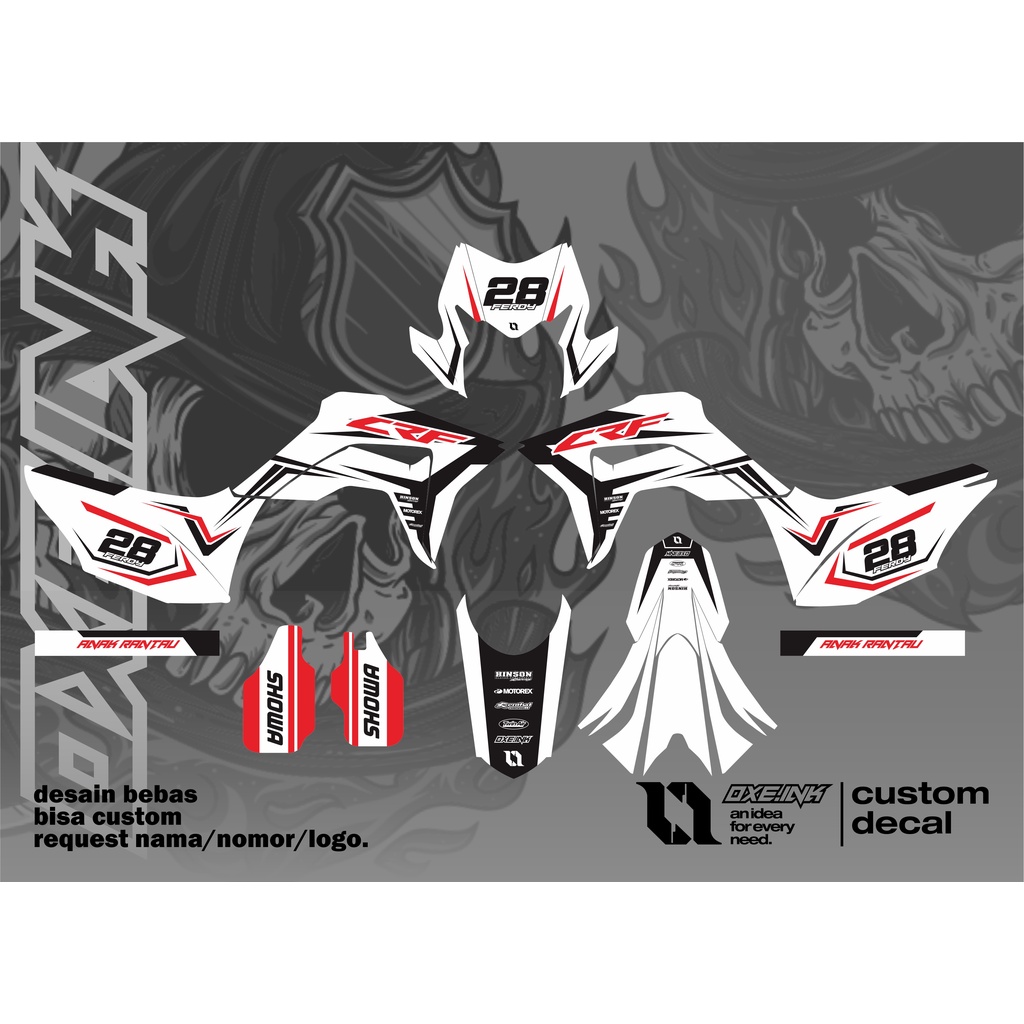 Jual Decal Crf 150 L hitam putih glosy / doff Indonesia|Shopee Indonesia