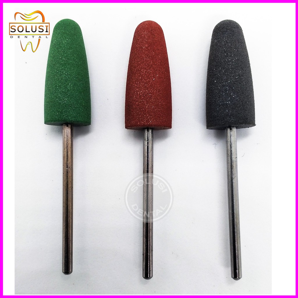 Jual DENTAL BUR RUBBER POLISH POLES ACRYLIC WARNA HIJAU,MERAH DAN ABU ...