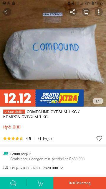 COMPOUND GYPSUM 1 KG / KOMPON GYPSUM 1 KG | Shopee Indonesia