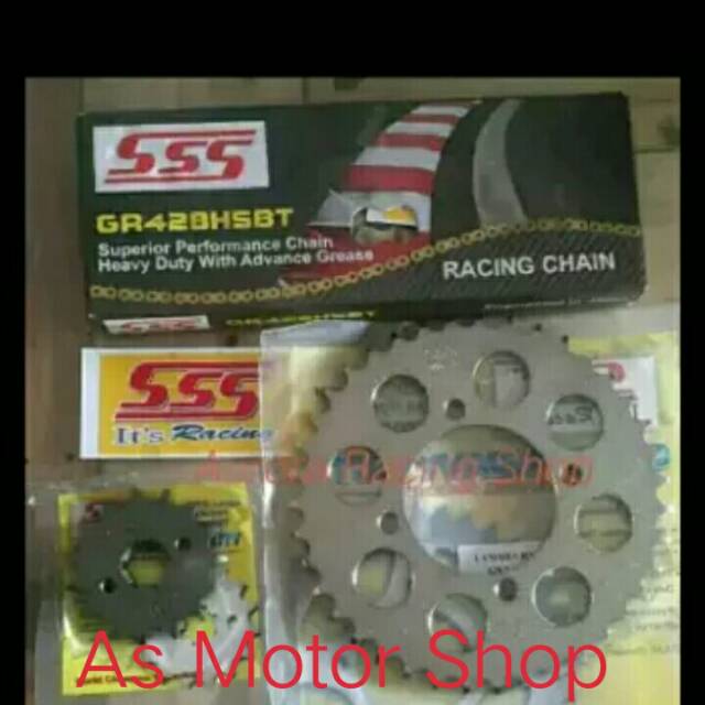 Jual Gear set sss 428 Rantai gold sss hsbt original cbr150r cb150r tiger megapro verza gl pro ...