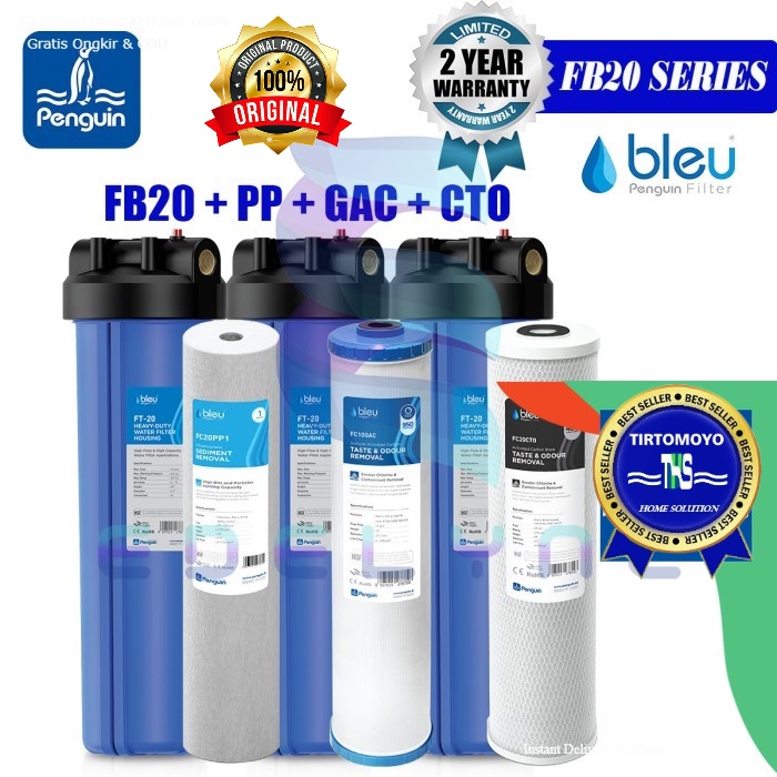 Jual Paket Filter Air sumur/tandon/toren penguin PBF 20"( PP + CTO ...