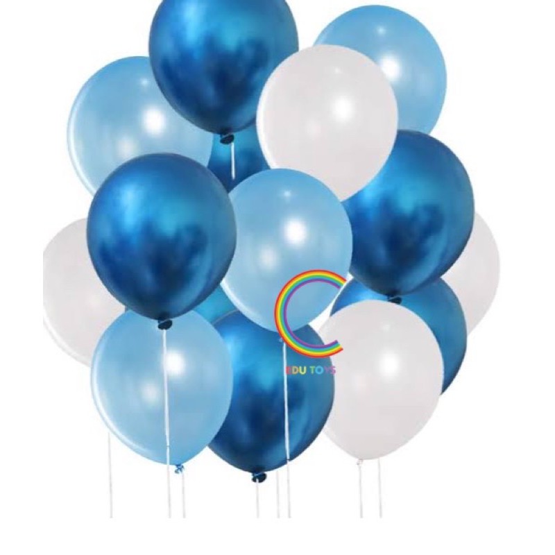 Jual Paket Set balon metalik tema Biru 24pcs type 1 | Shopee Indonesia