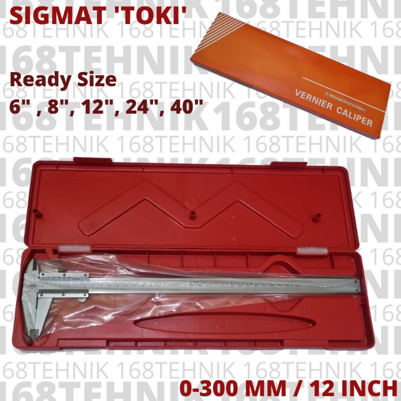 Jual SIGMAT 12 INCH / JANGKA SORONG 300MM TOKI JAPAN / VERNIER CALIPER 12" | Shopee Indonesia