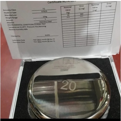 Jual Anak timbang / batu kalibrasi stainless kap 20kg class M1 | Shopee Indonesia