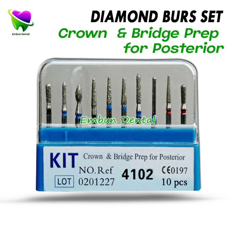Jual Diamond Bur Kit untuk preparasi crown dan jembatan gigi posterior ...