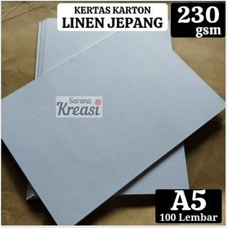 Jual KERTAS LINEN PUTIH JEPANG A5 ISI 100 LEMBAR | Shopee Indonesia