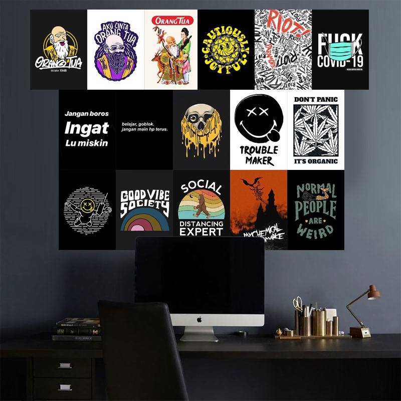Jual Poster Dinding Kamar Cowok Ukuran A6 A5 A4 Model Absurd Aesthetic ...