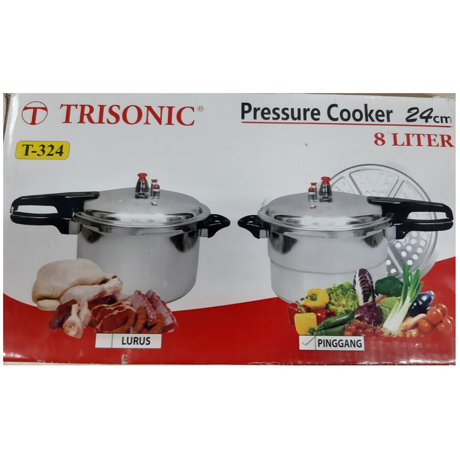 Jual Panci Presto Trisonic Besar stainless steel 24 cm 8 Liter Pressure Cooker 24cm 8 L | Shopee ...