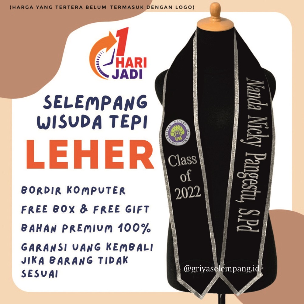 Jual 1 HARI JADI / SASH / SELEMPANG WISUDA BORDIR MURAH / (LEHER ...