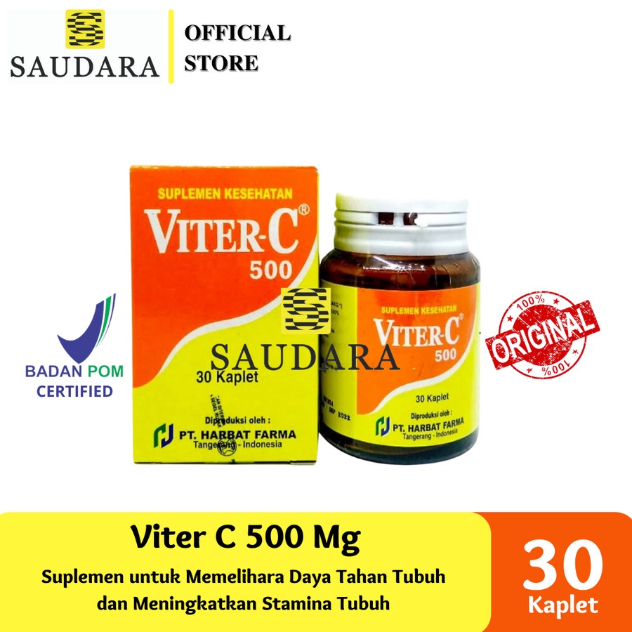 Jual Viter C 500mg (Isi 30 Kaplet) Indonesia|Shopee Indonesia