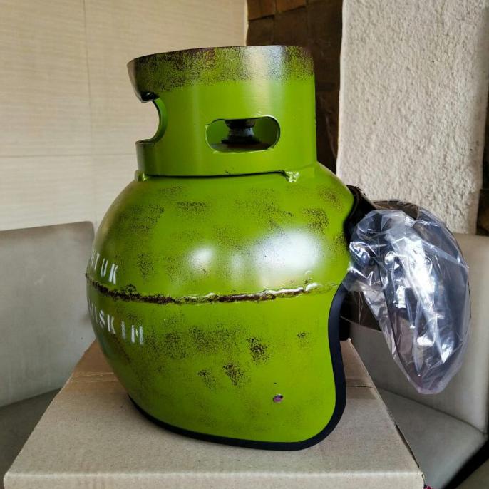 Jual HELM HELEM HELMET RETRO BOGO DEWASA TABUNG GAS LPG 3KG SNI- HIJAU ...