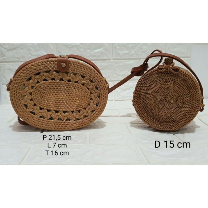 Jual tas rotan bali oval bulat Indonesia|Shopee Indonesia