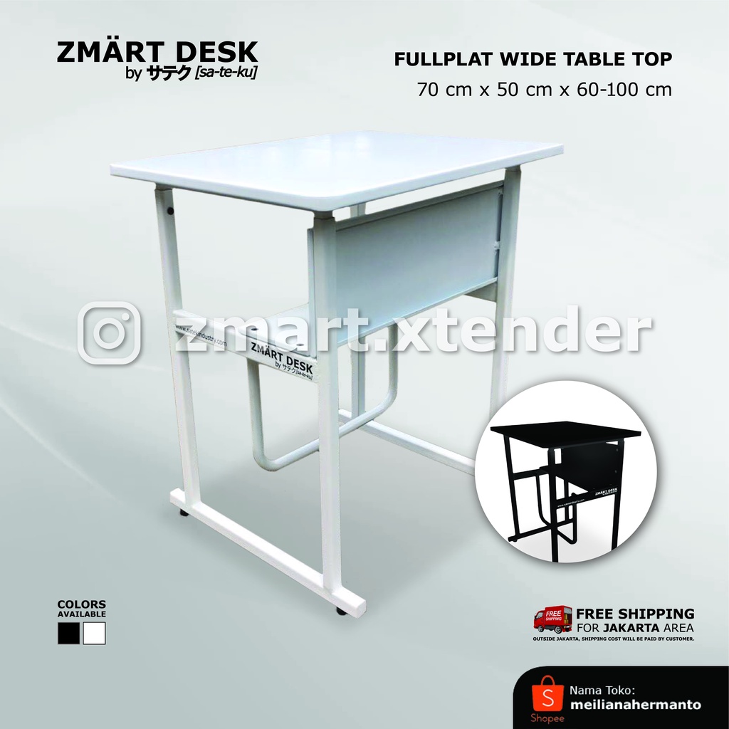Jual Standing Desk Zmartdesk FULL PLAT WIDE Meja Adjustable - Putih ...