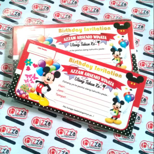 Undangan Ultah Anak "Mickey Minnie Mouse" | Shopee Indonesia