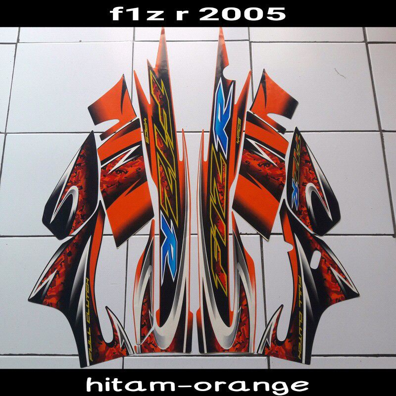 Jual stiker Yamaha Fiz R 2005 hitam orange - striping motor F1ZR 2005 ...