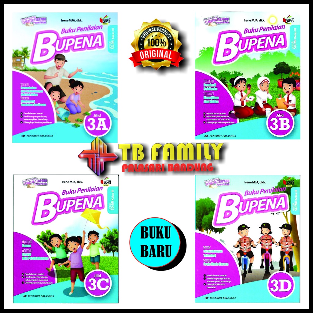 Jual BUKU BUPENA 3A 3B 3C 3D SD/MI KELAS 3 SD PENERBIT ERLANGGA KONDISI ...