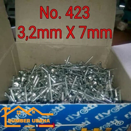 Jual SU PAKU RIVET RIPET 423 RIVETTI 1000pcs PAKU KELING BLIND RIVET ...
