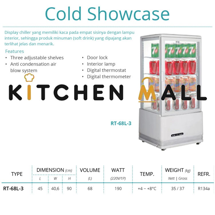 Jual GEA RT-68L-3 Cold Showcase / Kulkas Minuman / Pemajang Minuman Dingin Softdrink Indonesia ...