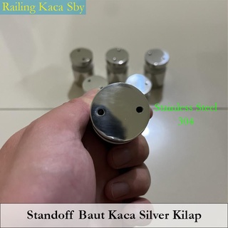 Jual PIN BAUT KACA STANDOFF GLASS RAILING KACA SILVER SS304 | Shopee ...
