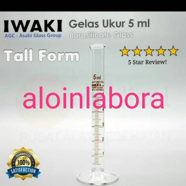 Jual Gelas ukur IWAKi 5 ml | IWAKI 3022-5N Gelas Ukur 5ml | Measuring Cylinder | Shopee Indonesia