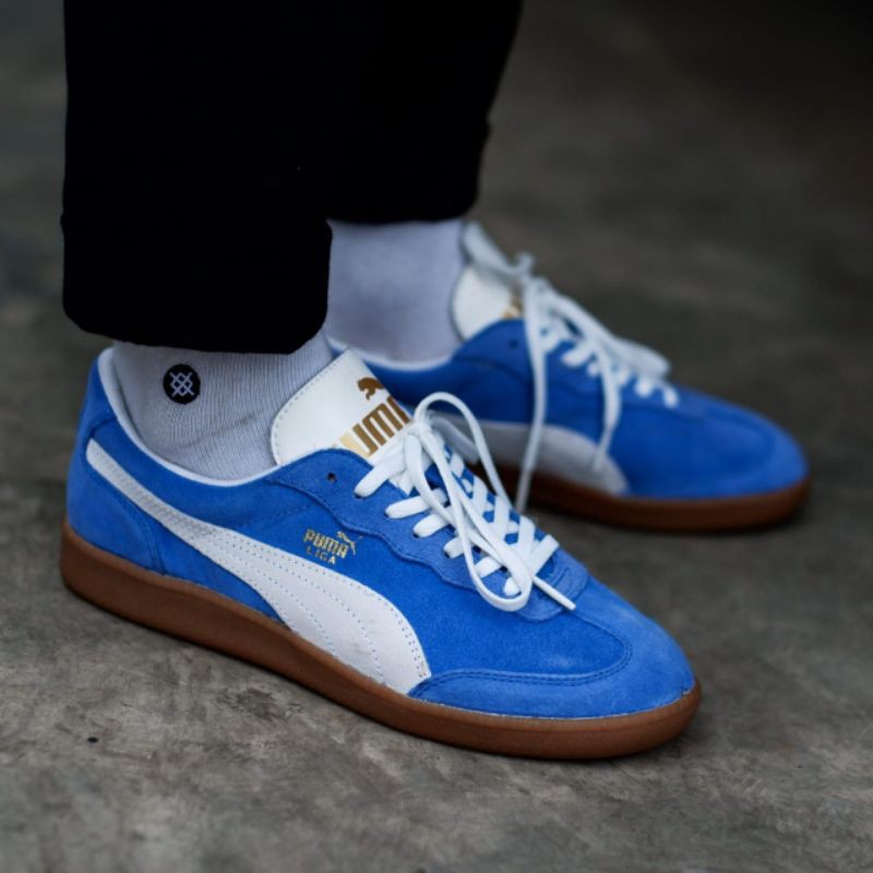 Jual Puma Liga Blue White Gum Original | Shopee Indonesia