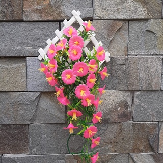 Jual bunga hias plastik tempel dinding kembang terompet dan pot ...