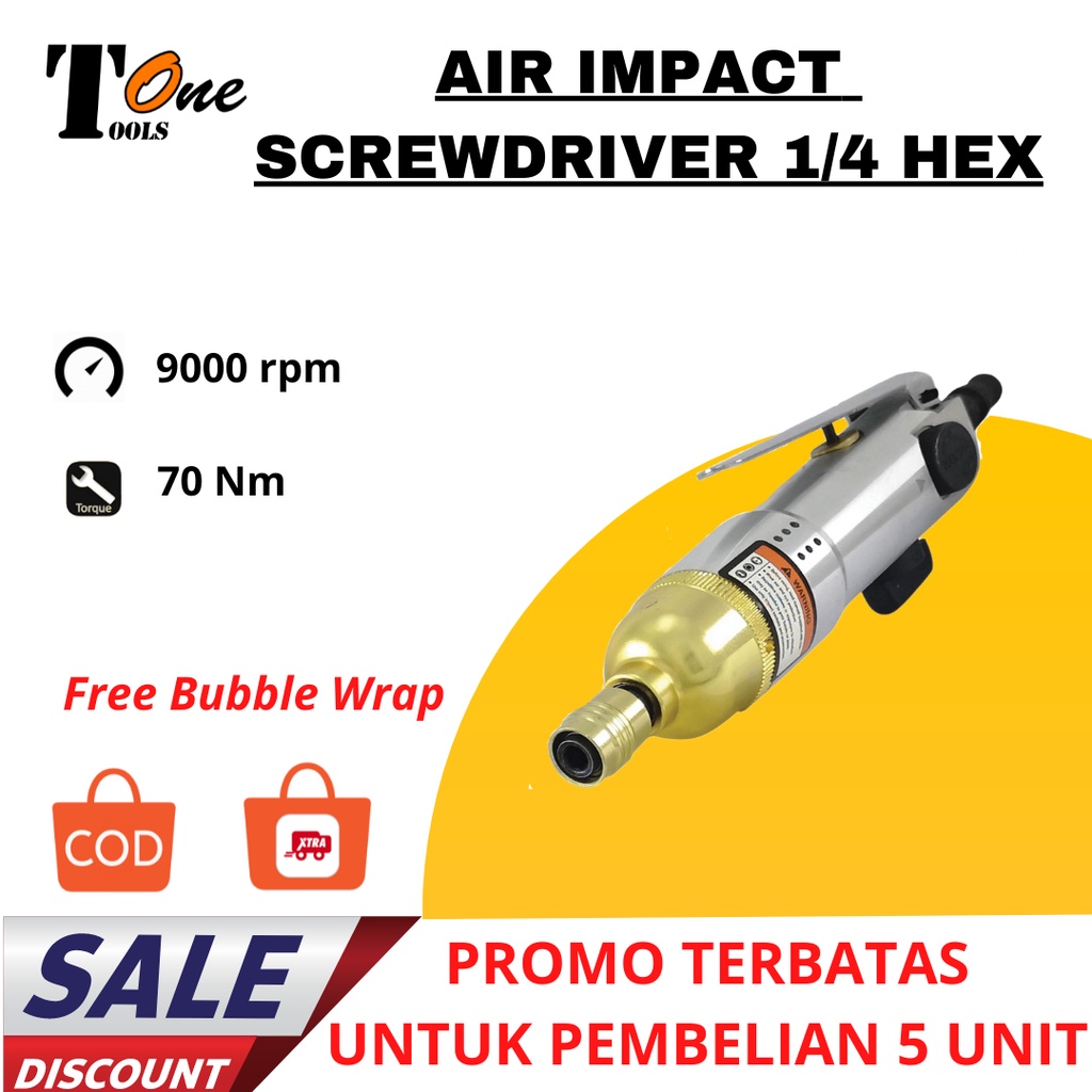 Jual ToolsOne Air Screwdriver Impact Obeng Angin 1/4 Hex | Shopee Indonesia