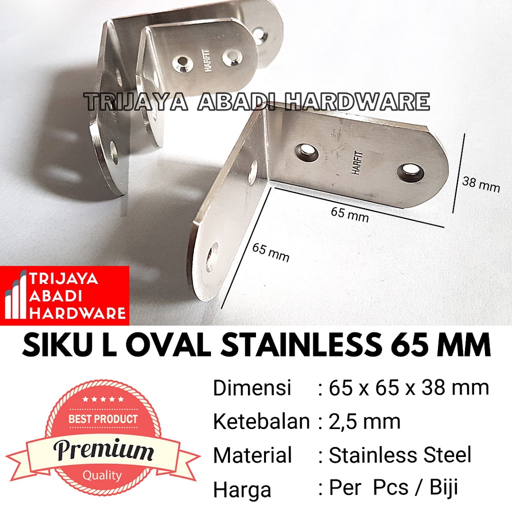 Jual Bracket Siku L Oval Stainless 65 mm - Braket Siku | Shopee Indonesia