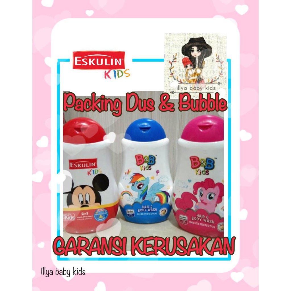 Jual B&B, Eskulin kids hair & body wash 280 ml sabun mandi shampoo anak ...