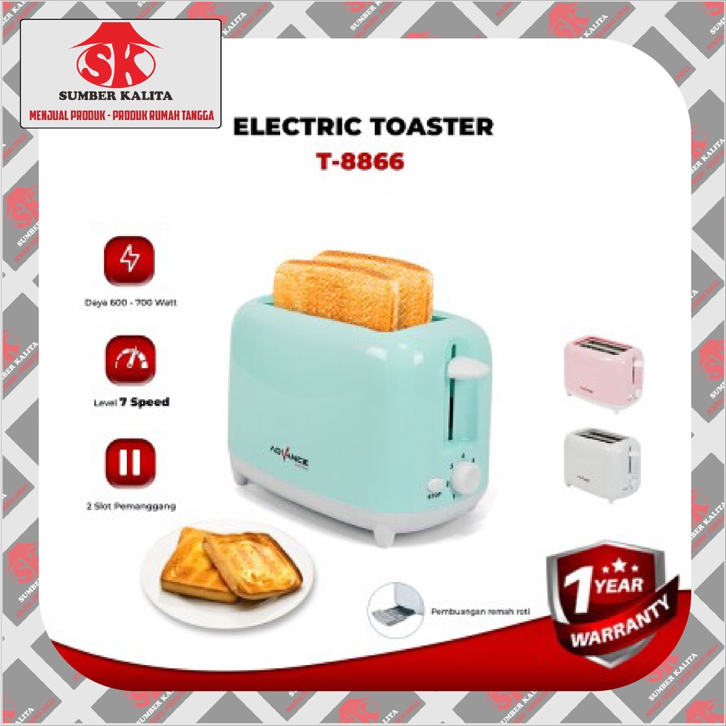 Jual ALAT PEMANGGANG ROTI / TOASTER ADVANCE T 8866 | Shopee Indonesia