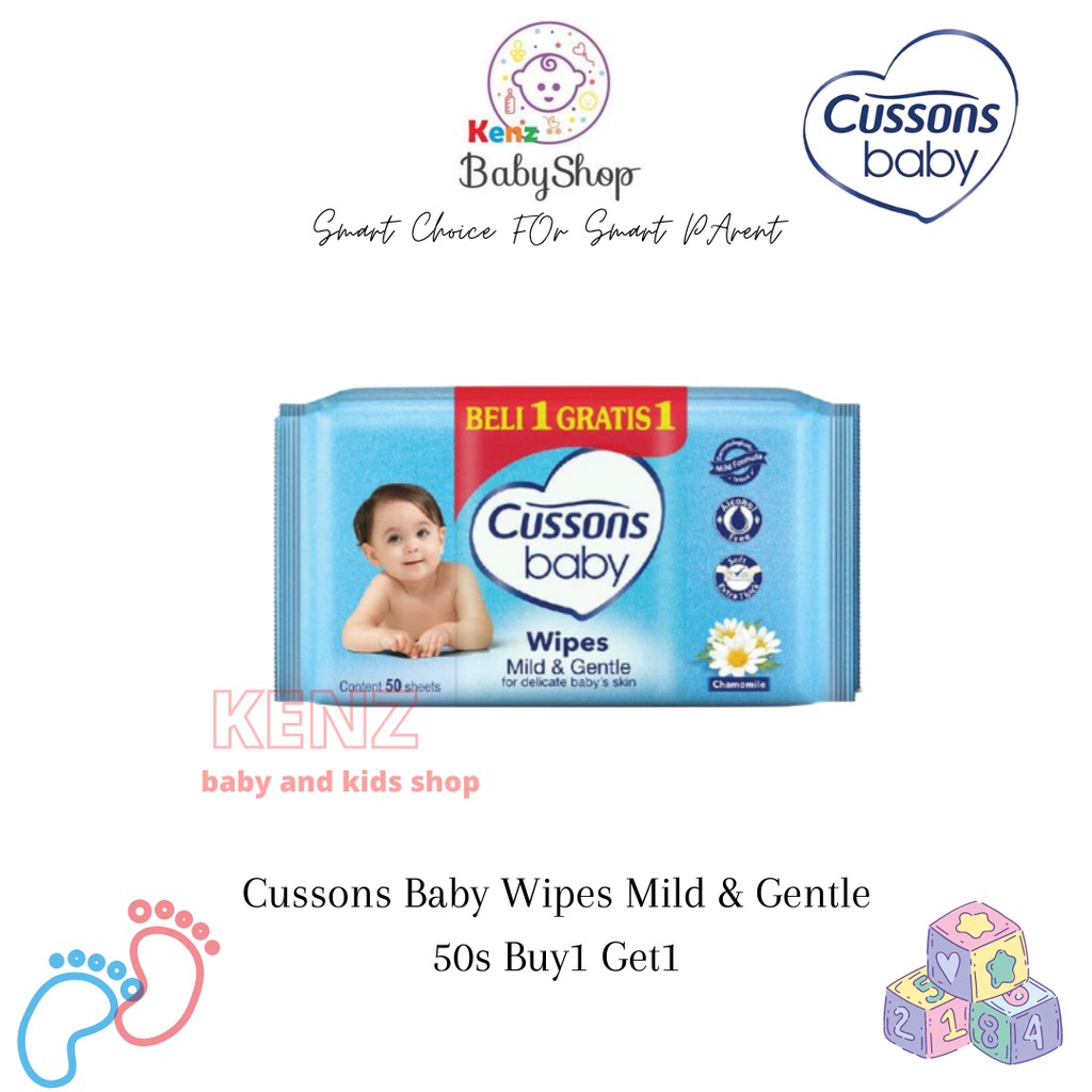 Jual Cussons Baby Wipes Mild & Gentle 50s Buy1 Get1 | Shopee Indonesia