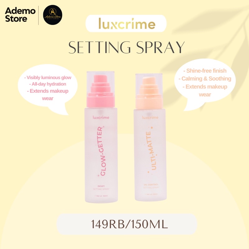 Jual Luxcrime Ulti Matte Oil Control Setting Spray / Glow Getter Dewy ...