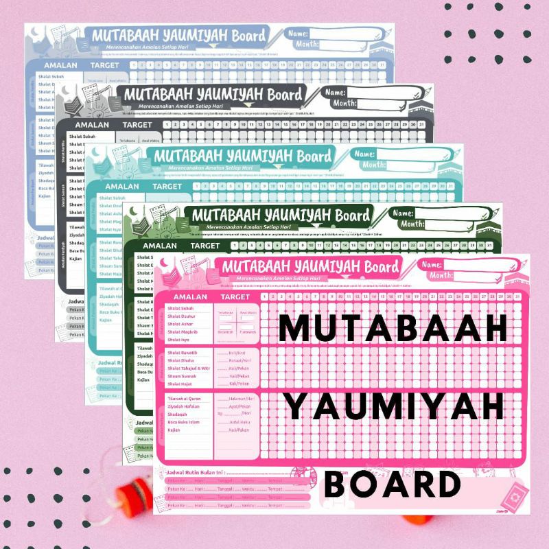 Jual Mutabaah Yaumiah Board | Shopee Indonesia