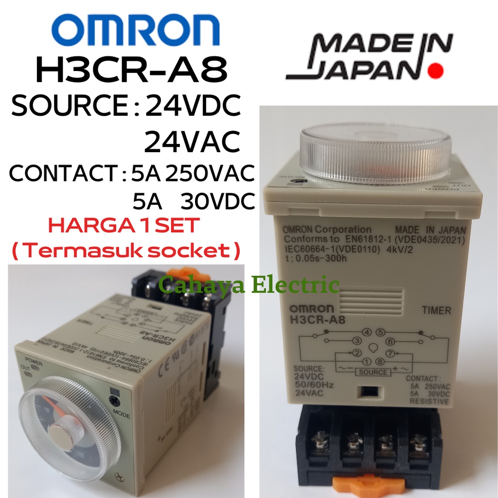 Jual Timer Omron H3CR A8 24VAC 24VDC | Shopee Indonesia