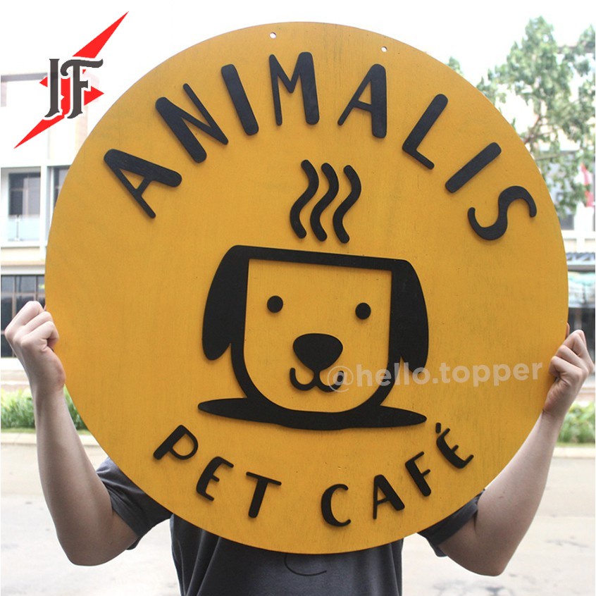 Jual ifo1 Logo Sign Kayu / Signage Kayu / Papan Logo Bazaar / Papan ...