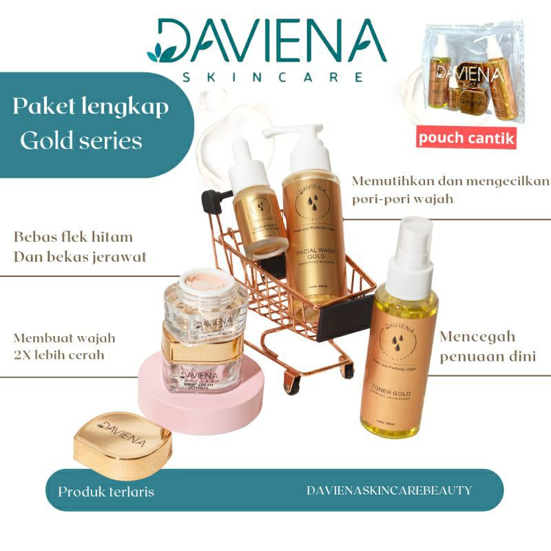 Jual DAVIENA SKINCARE PAKET GOLD SERIES || OFFICIAL STORE || SKINCARE ...