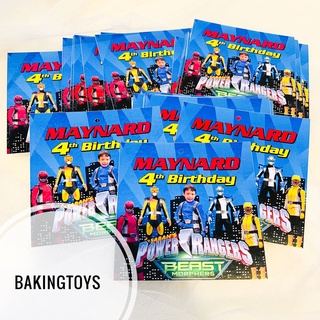 Jual Power Rangers Thank You Tag Card Birthday / Kartu Ucapan Terima ...