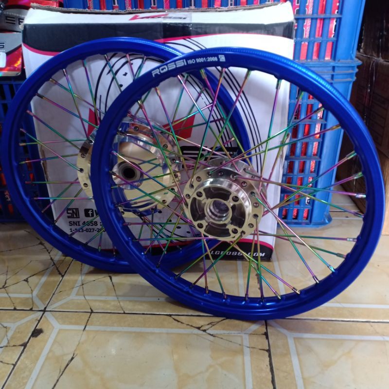 Jual Velg Jari Jari Ring 17 140-160-185 Merk Rossi Tromol Chrome Beat Vario 110 Scoopy Genio ...