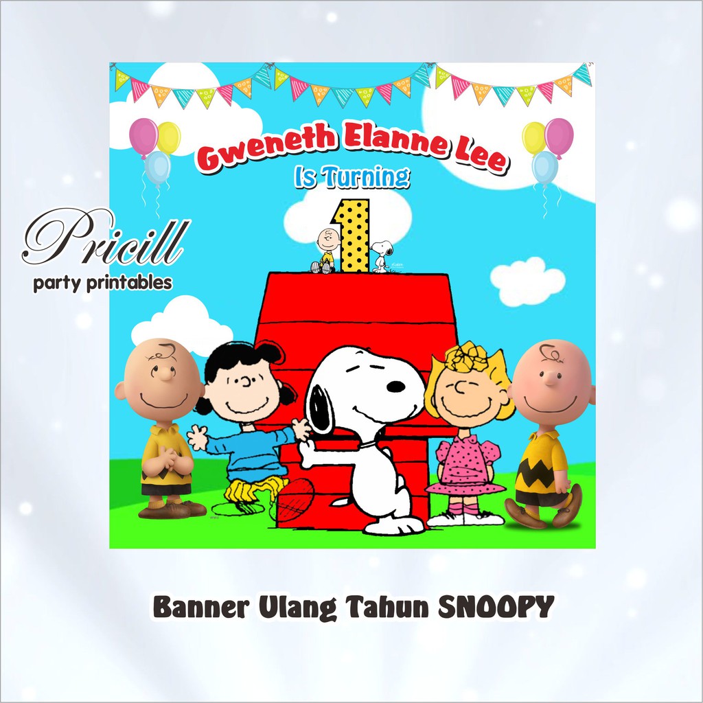 Jual Backdrop Banner Ultah SNOOPY Berbagai Ukuran Indonesia|Shopee ...