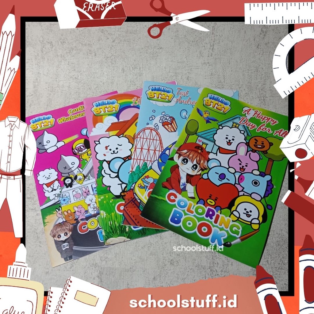Jual Buku Mewarnai BTS BT21 Indonesia|Shopee Indonesia