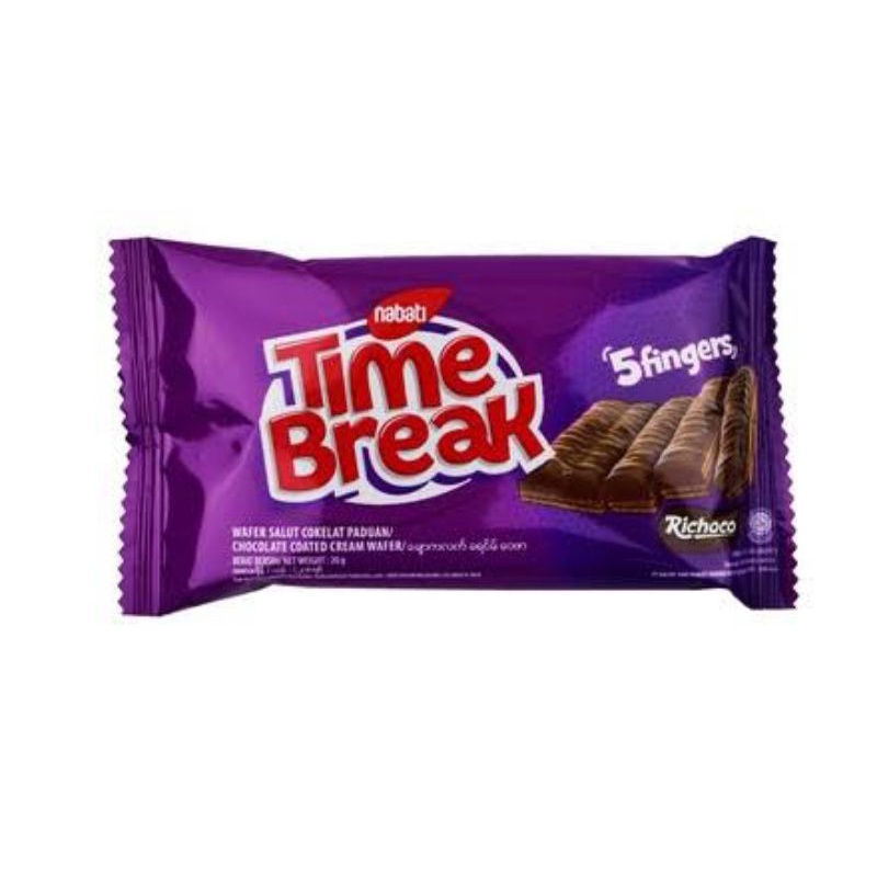 Jual Nabati Wafer TIME BREAK 5fingers 10pcs x 17gr (RENCENG) | Shopee ...