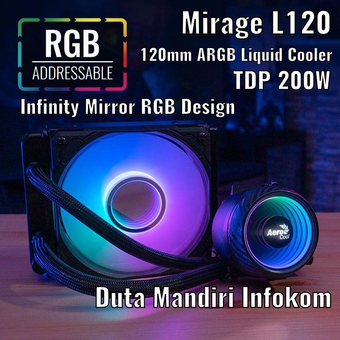Jual Aerocool Mirage L120 120mm ARGB - AIO Liquid CPU Cooler black ...