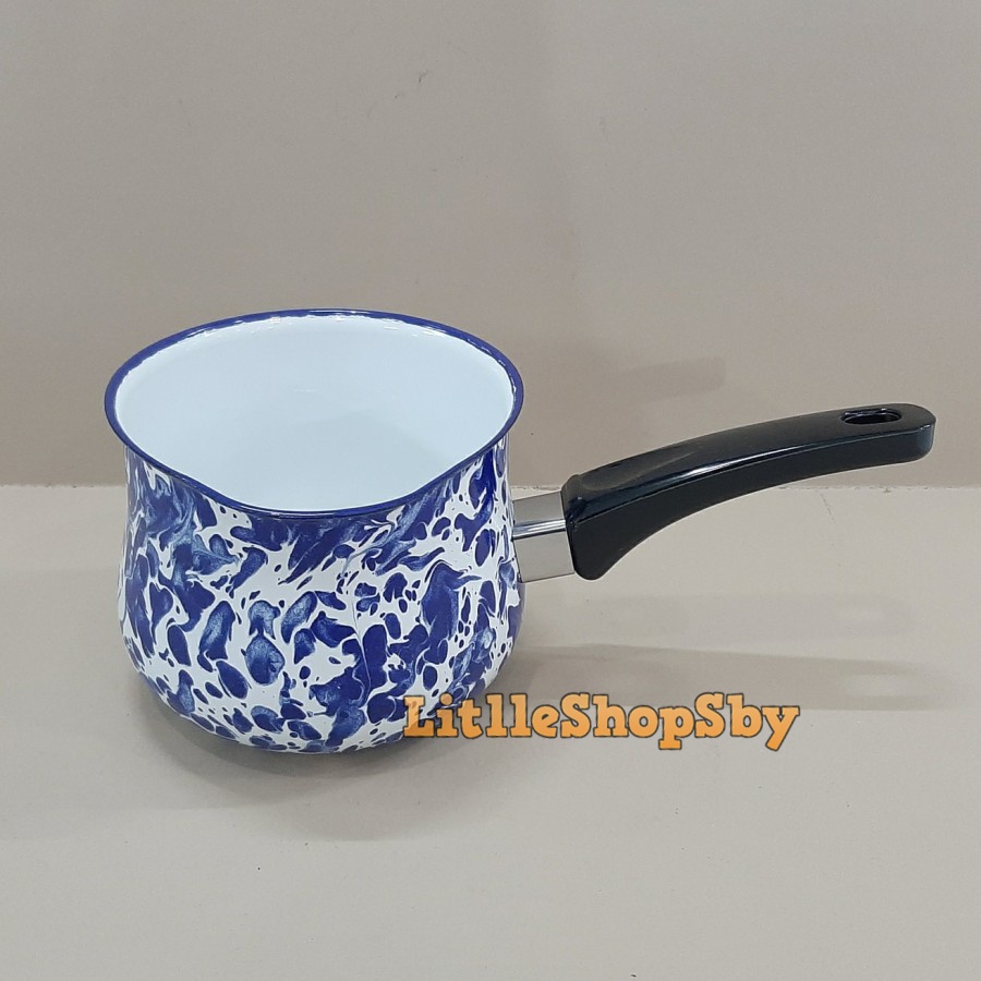Jual Panci Milk Pan Ejiri Enamel 1 tangan biru blirik Marble Loreng ...