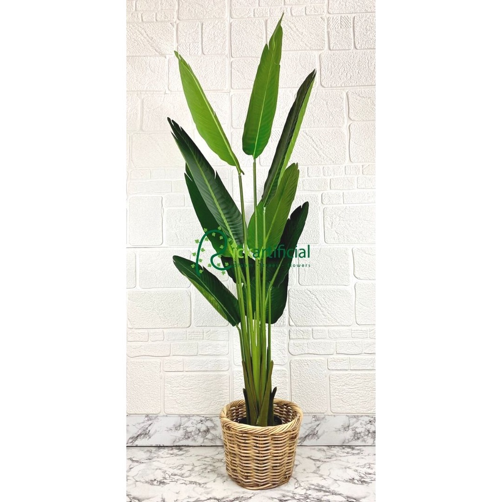 Jual Pohon Pisang T160 Artificial Pot Dasar Keranjang Rotan Bulat ...