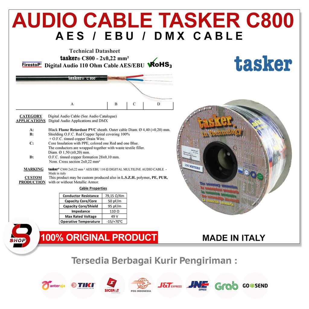 Jual KABEL TASKER C-800 Per meter | Shopee Indonesia