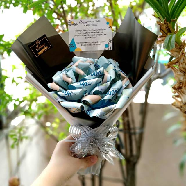 Jual Large Money Roses Bouquet / Bucket Buket Bunga Uang Asli / Hadiah ...